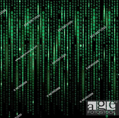 stream of binary code on screen abstract vector background stock