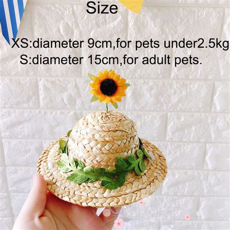 Badu Bg 9 см пролетна слънчогледова флорална котешка сламена шапка