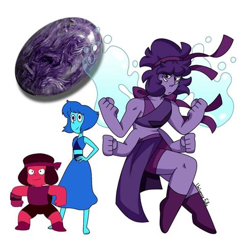 Lapis Ruby Fusion Charoite Cartoon Amino