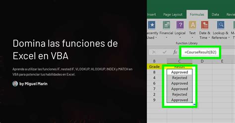 domina las funciones de excel en vba