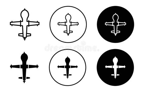 Military Drone Icon Outline Flat Icon Stock Vector Illustration Of