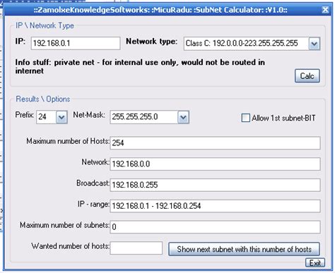 Subnet Mask Table Calculator Cabinets Matttroy