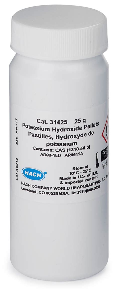 Potassium Hydroxide Pellets 25 G Hach