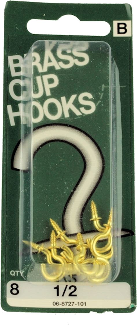 78 Solid Brass Cup Hooks 8 Pack