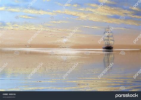 نقاشی رنگ روغن منظره دریا کشتی قایق ماهیگیر هنرهای زیبا 1635119