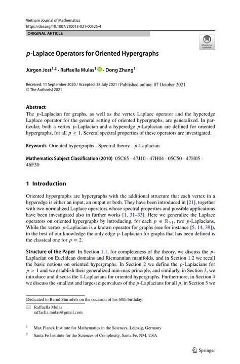 Pdf P Laplace Operators For Oriented Hypergraphs