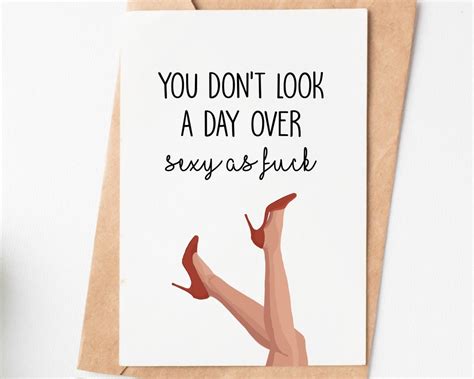Sexy 30th Birthday Card For Her Naughty Birthday Card For Wife Or