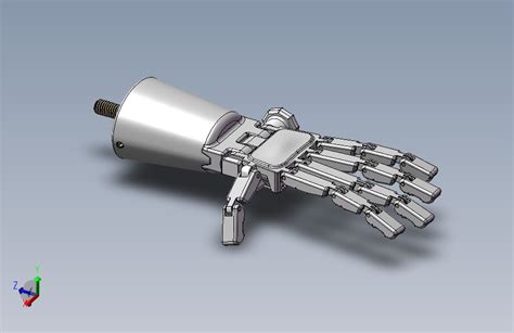 E0980 简单的仿人形机械手设计模型三维sw2011无参solidworks 2010模型图纸下载 懒石网