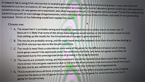 Solved A Research Lab Is Using DNA Microarrays To Examine Chegg Com