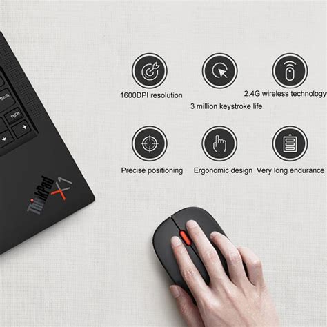 Lenovo Thinkplus M80 Office Lightweight Ergonomic Laptop Mouse