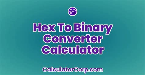 Hex To Binary Converter Calculator