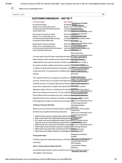 Concept Of Customer Hierarchy In Sap Sd Pdf Pdf Hierarchy Sap Se