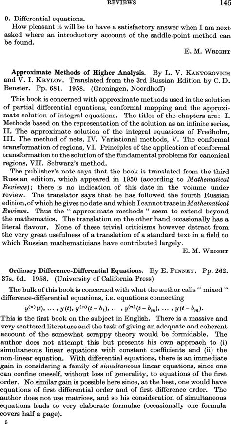 Approximate Methods Of Higher Analysis By L V Kantorovich And V I
