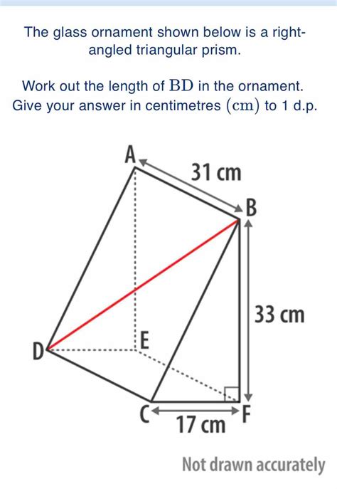 Solved The Glass Ornament Shown Below Is A Right Angled Triangular