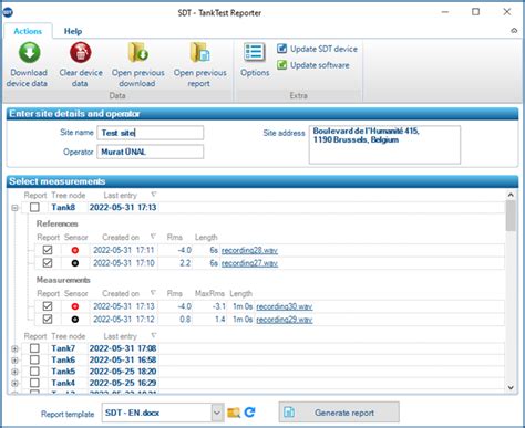 Sdt Tanktest Reporter Sdt Ultrasound