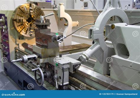 Manual Lathe Machine Stock Image Image Of Machining 135783179