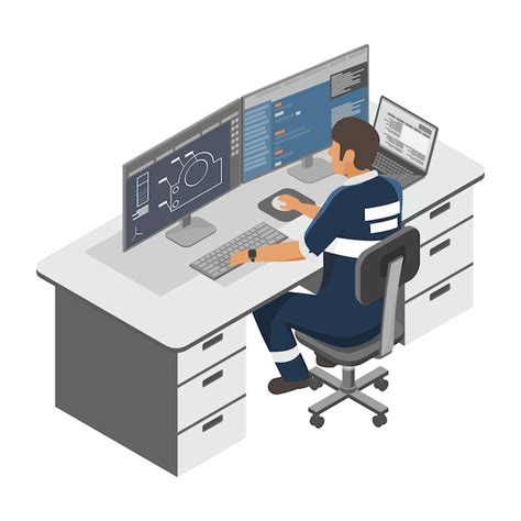 Premium Vector Machine Manufacturing And Engineering Designer Working