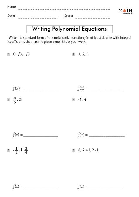 Solving Polynomial Equations Worksheet With Answers Tessshebaylo