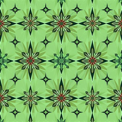 Geometric Floral Pattern In Green Free Download Ai Scribbles