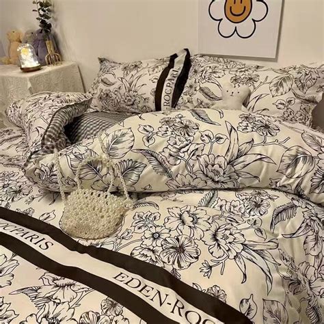 Pisoshare Ins Korean Style Pink Rose Bedding Set Twin Full Queen King