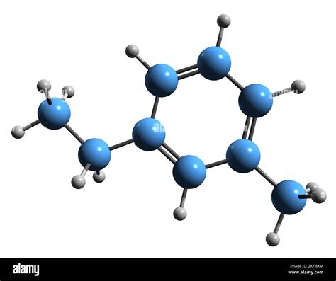 3d Image Of Ethyltoluene Skeletal Formula Molecular Chemical