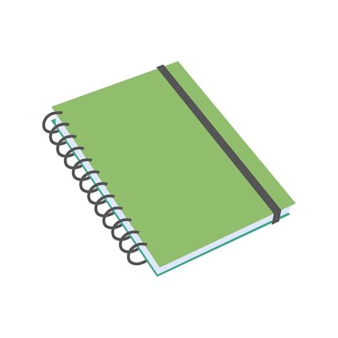 Premium Vector Green Notebook On Springs Illustration School Supply Flat Design Back To School