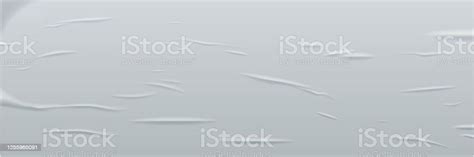 접힌 종이 수평 배너 벡터 사실적 구겨진 포스터 젖은 기름을 바른 주름 빈 템플릿 텍스처 크리에이티브 디자인에 대한 빈 광고 칼럼 모형 종이에 대한 스톡 벡터 아트 및 기타