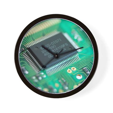 Microprocessor Chip Wall Clock By Science Photo Library Cafepress