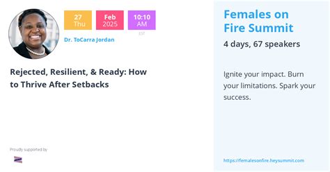 Dr Tocarra Jordan Females On Fire Summit
