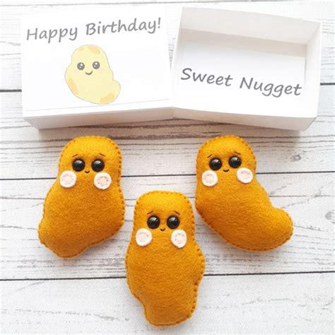 Chicken Nugget Plush Pocket Hug Food Pun Cards Funny Birt Inspire Uplift