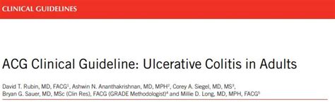 Artigo Acg Clinical Guideline Ulcerative Colitis In Adults Associação De Gastroenterologia