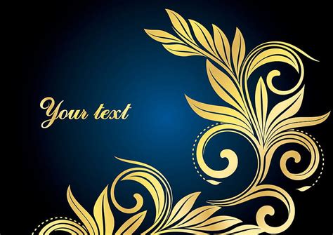 블루와 골드 플로랄 디자인 벡터 Eps Ai Uidownload