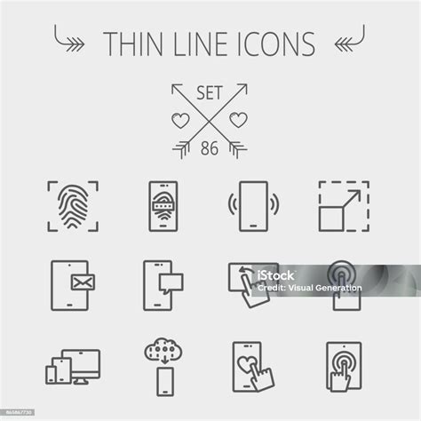 기술 여윔 꺾은선형 아이콘 세트 고름에 대한 스톡 벡터 아트 및 기타 이미지 고름 전자 상거래 검색 Istock