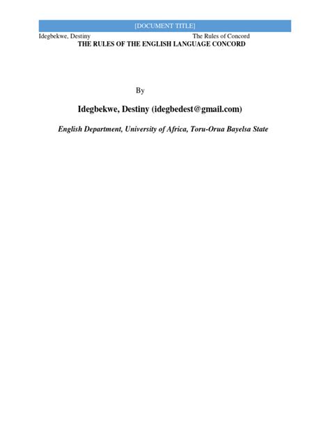 Rules On English Concord Pdf Grammatical Number Plural