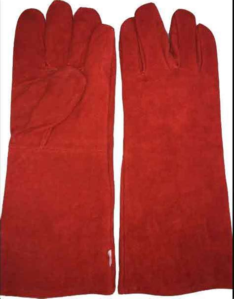 Red Welding Gloves Long Without Piping Heavy Duty Industrialtool Shop