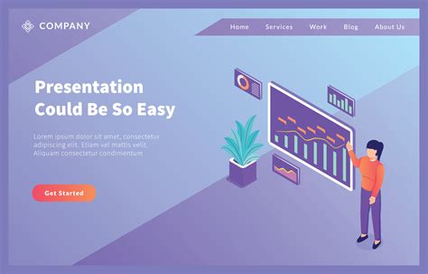 Woman Give Presentation With Graph And Chart Data Analysis For Website