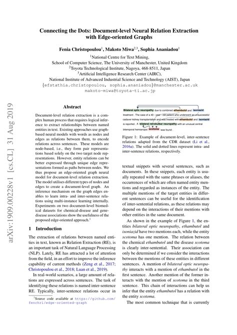 Pdf Connecting The Dots Document Level Neural Relation Extraction