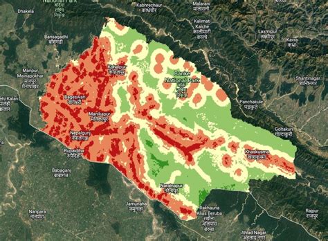 Map Of Banke District Using Layer To Kml Tool Download Scientific