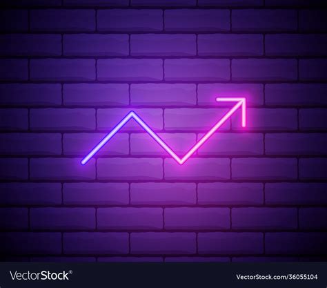 Line Chart Pink Glowing Neon Ui Ux Icon Royalty Free Vector
