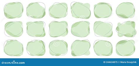 Green Organic Blob Shape With Irregular Form Abstract Linear Vector