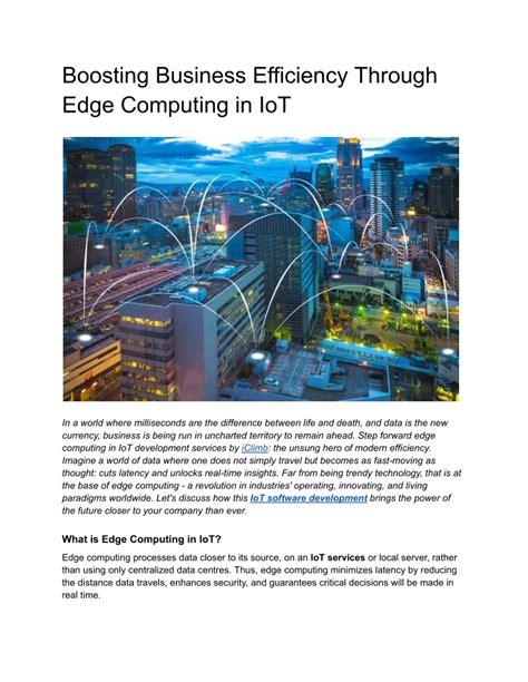 Ppt Boosting Business Efficiency Through Edge Computing In Iot