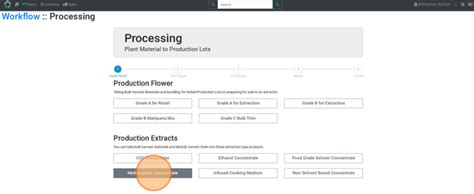 Workflow Mode Convert To Intermediate Concentrate Openthc Help