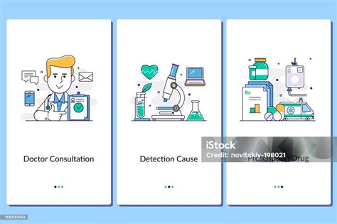 온라인 의료 지원 모바일 의료 애플 리 케이 션입니다 의사 간호사 병원 치료 회상 의료 서비스 단계 그래픽 지침입니다 Ux Ui