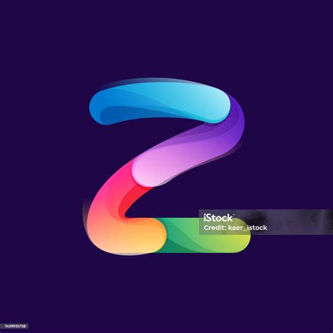 겹쳐진 다채로운 선으로 만들어진 문자 Z 로고 무지개 생생한 그라데이션 현대 아이콘입니다 알파벳 Z에 대한 스톡 벡터 아트 및 기타 이미지 Istock
