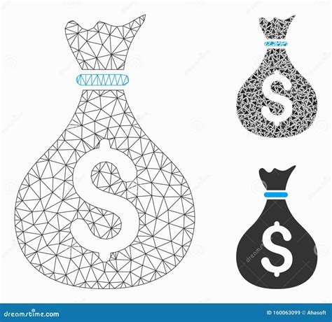 Money Bag Vector Mesh 2d Model And Triangle Mosaic Icon Stock Vector Illustration Of Grid
