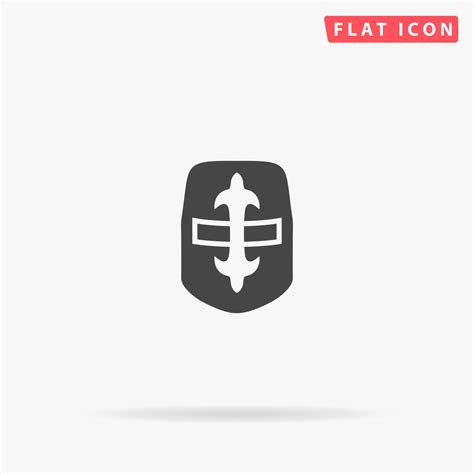 Crusader Helmet Flat Vector Icon Hand Drawn Style Design Illustrations