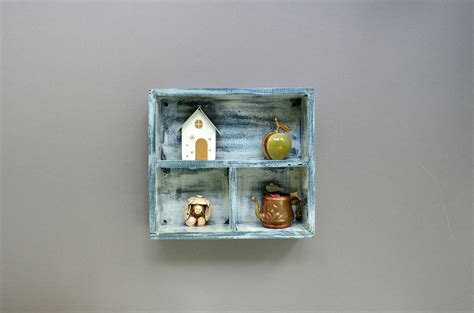Wall Display Case Wooden Shadow Box Knick Knack Curio Shelf Etsy