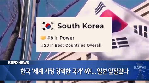 한국 세계 강력한 국가 6위 Kbfd