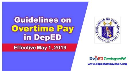 Deped Releases Amended Policies On Overtime Pay Effective May 1