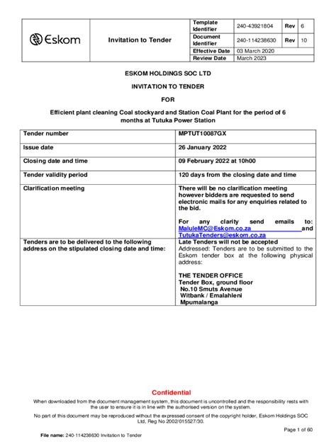 Fillable Online Tender Scope Of Work Template Fax Email Print Pdffiller